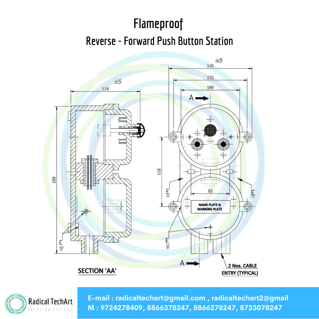 Flameproof Reverse - Forward Push Button Station