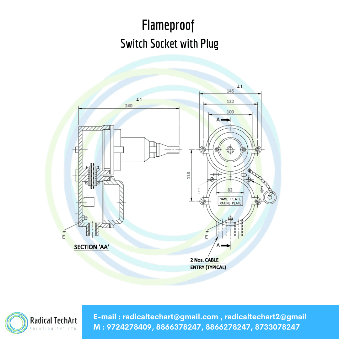 Patco FLP Switch Socket with Plug 32A | 3/4/5 Pin