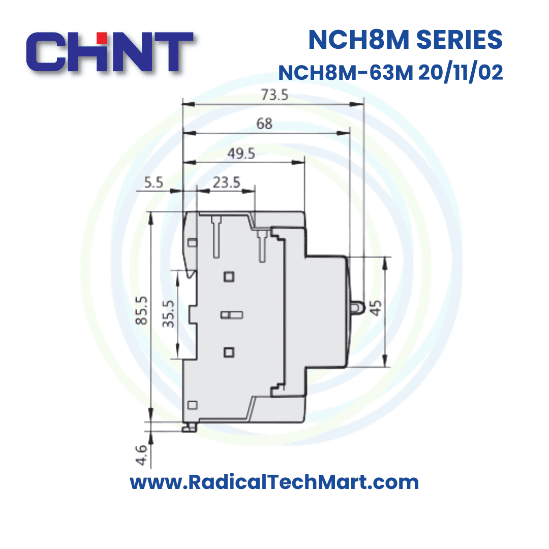 Reliable NCH8- M Series Modular AC Contactor | 63A, 400V | Manual ...
