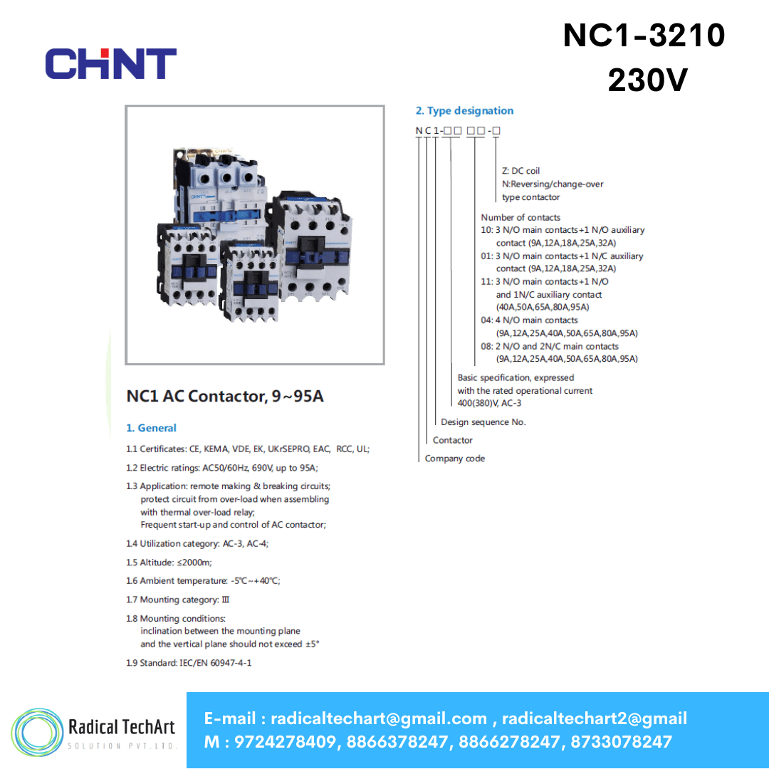 Chint NC1-32 3P Contactor | Buy Online