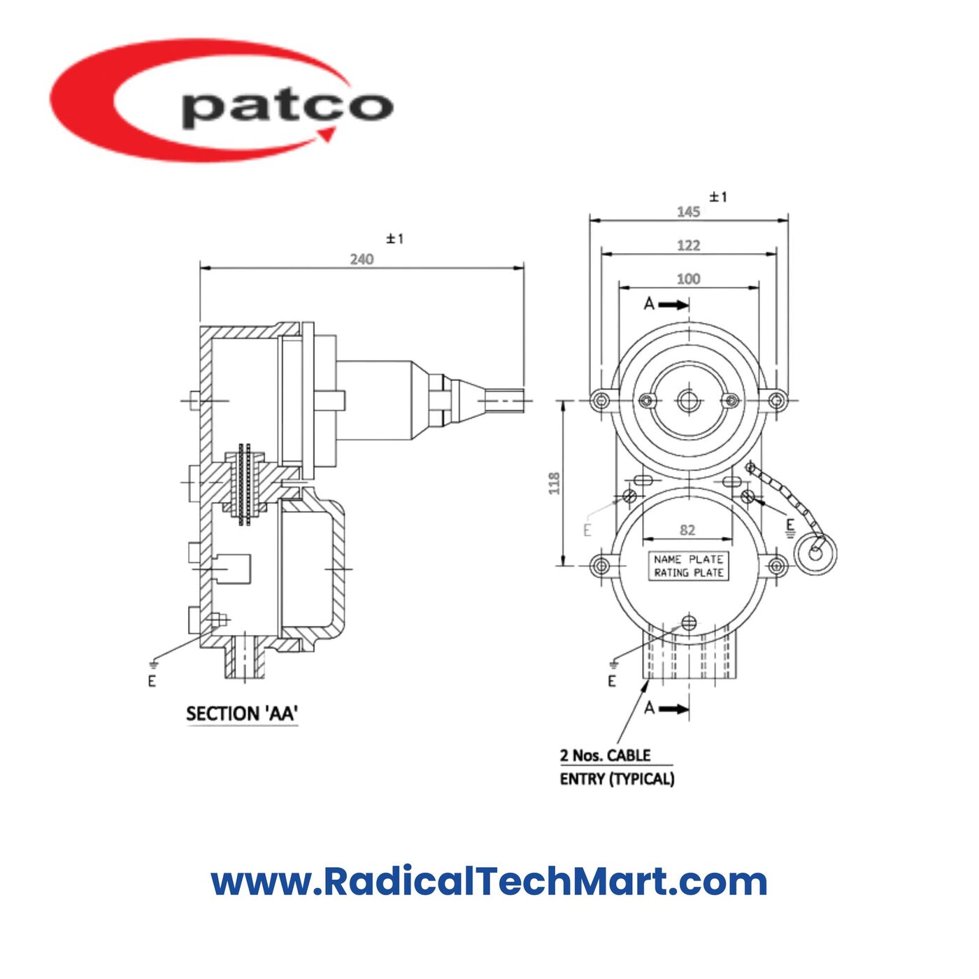 Patco FLP Switch Socket with Plug 32A | 3/4/5 Pin