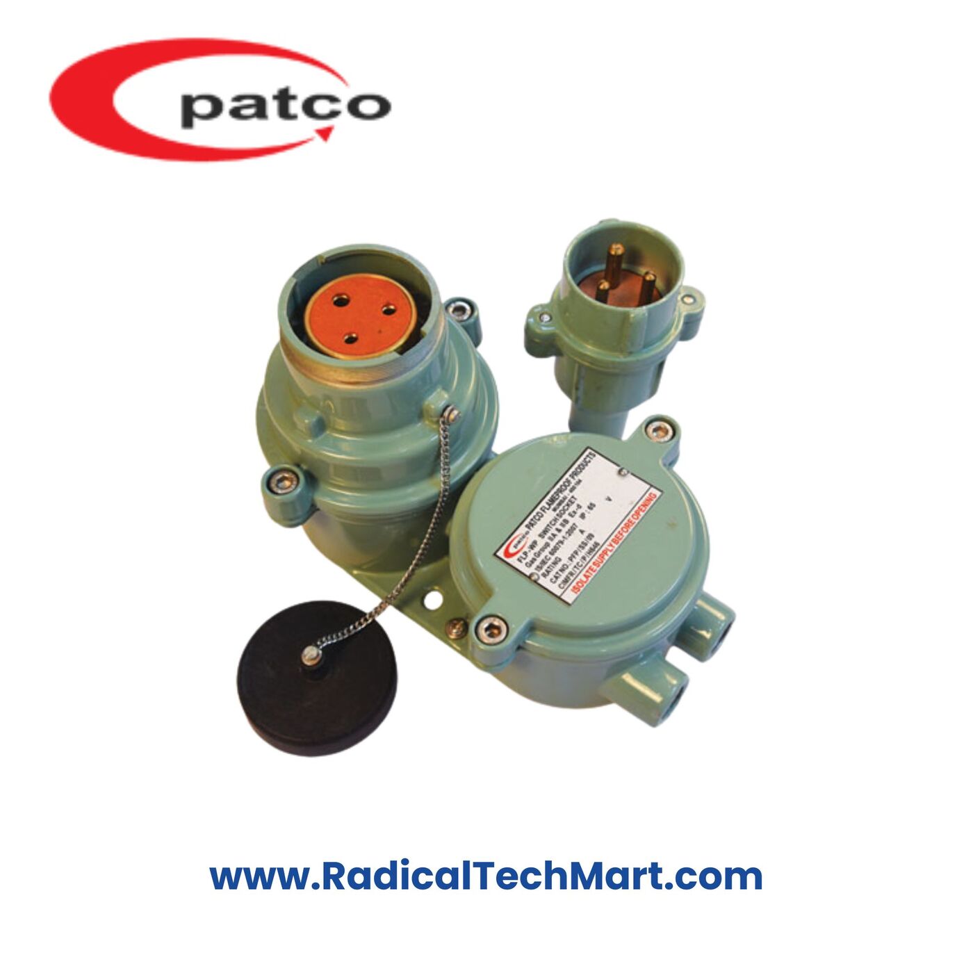 Patco FLP Switch Socket with Plug 32A | 3/4/5 Pin