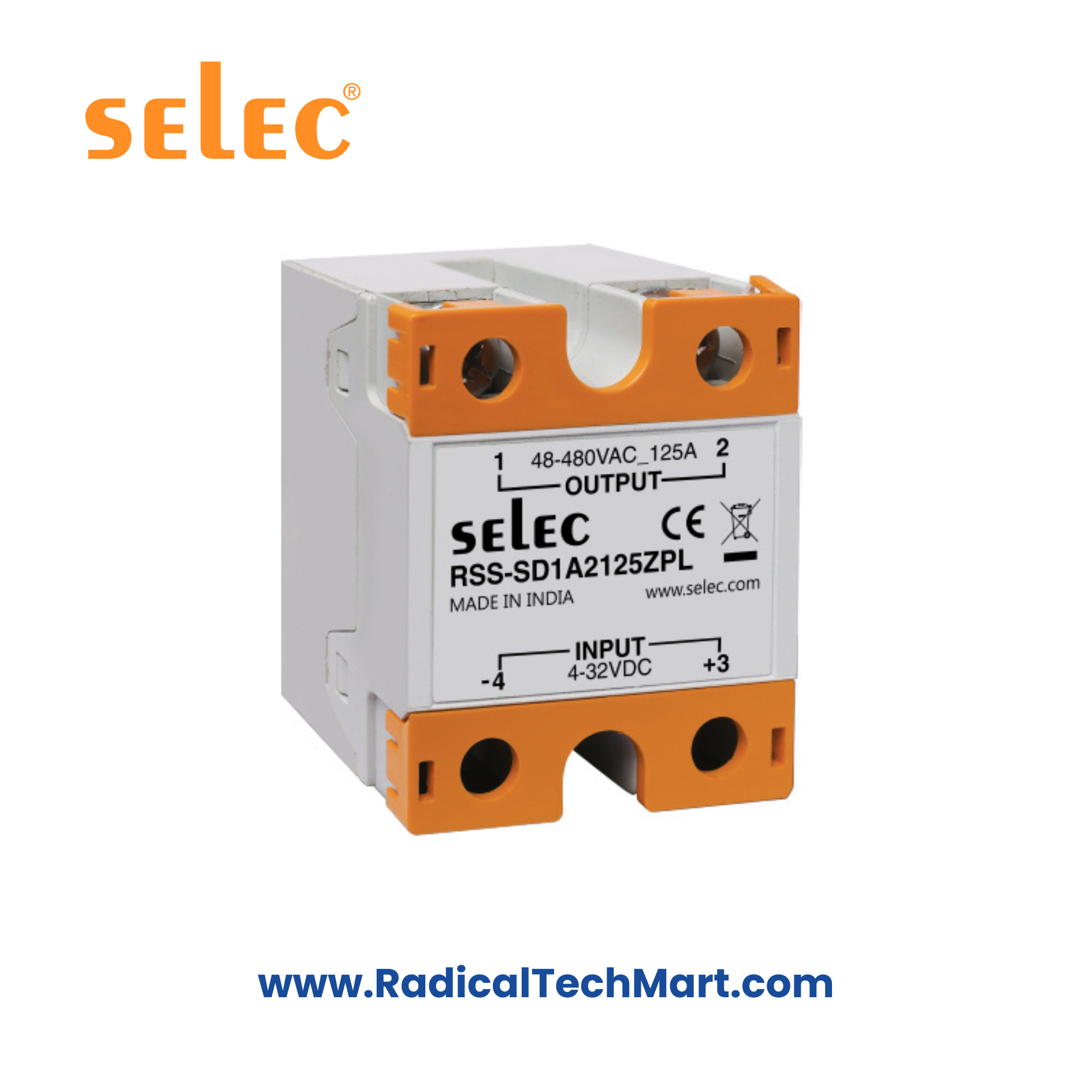Selec RSS-SD1A2125ZPL SSR | 125A | Zero-Cross | Inductive Load