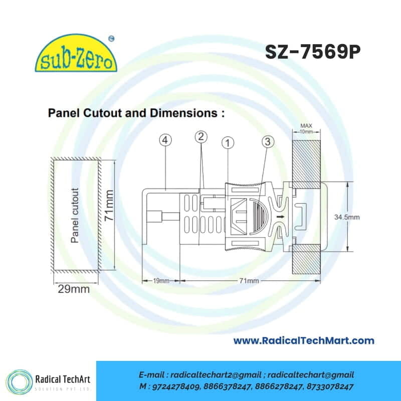 SZ-7569-P Temperature Controller | Sub-Zero 20A Relay Panel Mount